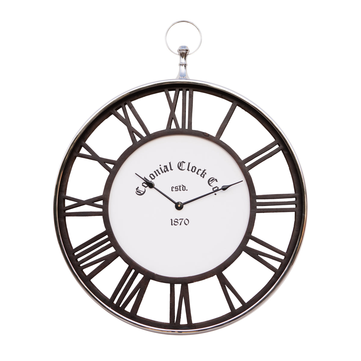 Colonial Wall Clock Dark wood 60cm – J & K Imports